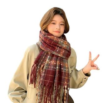 Generic QXDZSW &Eacute;charpe imitation cachemire pour femme - Sensation dhiver - Ch&acirc;le chaud - Mignon et polyvalent - &Eacute;charpe &agrave; carreaux pour femme, &Eacute;charpe 5, 200x