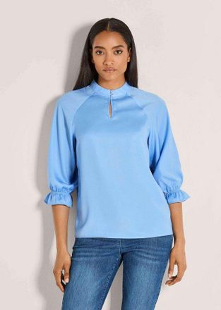 Madeleine Langarmbluse Elegante Damenbluse mit Stehkragen Verspieltes Design mit 3/4-Raglan&auml;rmeln