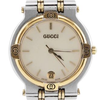 Gucci Pre-owned 9000M Quartz en Acier Inoxydable - Homme - Pre-owned - Gris - Taille: ONE Size