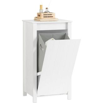 SoBuy SoBuy BZR100-W Armoire à Linge, Corbeille à Linge, Meuble Bas de Salle de Bain, Meuble de Rangement avec 1 Panier à Linge Amovible, Blanc