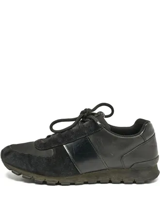 Prada baskets en cuir à empiècements - Noir