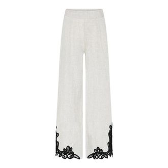Julie Fagerholt - Heartmade Weite Hosen - - Trousers - Damen - Wei&szlig; - XL