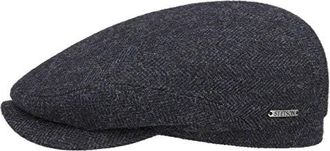Stetson Casquette Belfast Herringbone Casquette Gavroche Bonnet pour Homme (59 cm - Noir-Bleu)