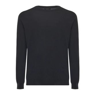 Zanone Schwarze Sweaters Giro - - Knitwear - Herren - Schwarzk - XL