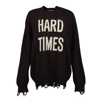 Moschino Brauner Woll-Distressed-Pullover - - Knitwear - Damen - Braun - 2XS