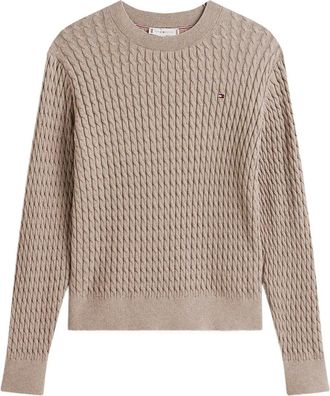 Tommy Hilfiger pull en maille de coton torsadée - Tons neutres
