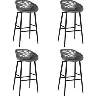 vidaXL Vidaxl - Chaises de bar lot de 4 gris