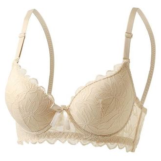 Generic Soutien-gorge push-up en dentelle avec armatures - Soutien lat&eacute;ral - Couverture compl&egrave;te - Lingerie confortable - L&eacute;ger et confortable - Pour tous les