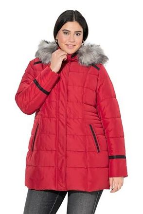 Ulla Popken gs1 data protected company 4069787000005 Hyprar Funktions-steppjacke, Wasserabweisend, Kapuze Vestes, Rouge Rubis, 50-52 Femmes