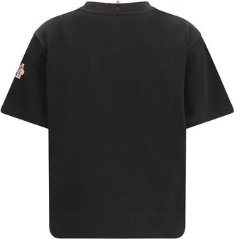 Moncler Logo-Print Cotton T-Shirt - Black