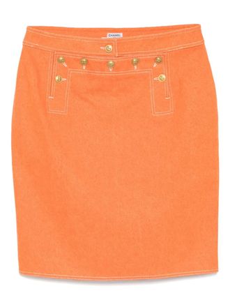 Chanel jupe en jean (années 1999-2000) - Orange