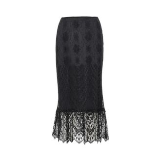 Dolce & Gabbana Chantilly-Spitzen-Midirock - - Skirts - Damen - Schwarzk - L