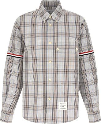 Thom Browne Homme, Chemises, Multicolore, Taille: S Chemise &agrave; carreaux oversize &agrave; boutons RWB