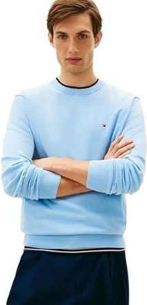 Tommy Hilfiger Essential Ssnl Cotton Crew Neck Mw0Mw39999 Pull-Over, Blue (Well Water), M Homme