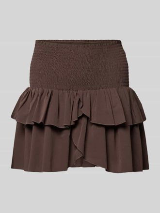 Neo Noir Minirock mit Volantsaum Modell Carin