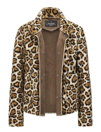 Milestone Fellimitatjacke MSHarmless leo Kurzhaar-Kunstpelz J&auml;ckchen mit Leo Print