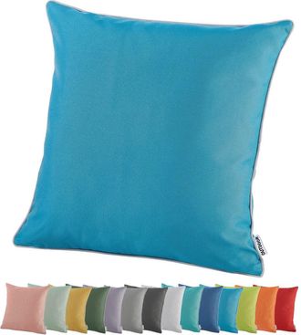 Heimtexland Outdoor Lounge Dekokissen Lotus Effekt wetterfest schmutz- und wasserabweisend Garten Kissen 45x45 Outdoorkissen Typ551 Hellblau