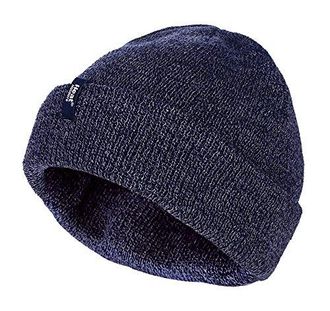 Heat Holders Homme 3.6 tog Beanie Chapeau Thermique Polaire Chaud Hiver dans Gris, Bleu et Noir (Taille Unique, Marine)