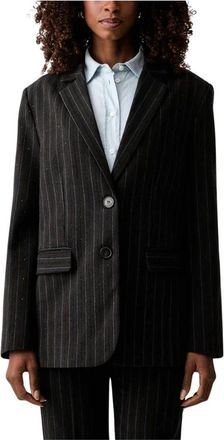 Twinset Pinstripe Pailletten-Blazer - - Jackets - Damen - Braun - M