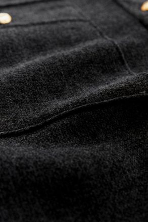 Next Strickjacke Chenille-Strickjacke mit Tasche und Goldknopf (1-tlg)