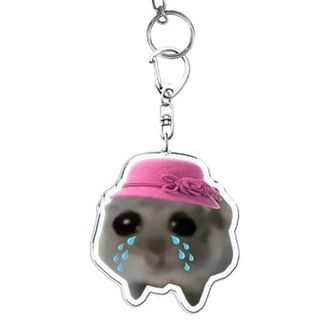 Generic Porte-cl&eacute;s Sad Hamster - M&egrave;me dr&ocirc;le &laquo; Je ne suis quune fille &raquo;, porte-cl&eacute;s amusant &agrave; suspendre | Bijoux uniques, cadeau parfait pour les fans