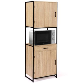 IDMarket K&uuml;chenbuffet 60 cm Detroit M&ouml;bel 2 T&uuml;ren Industriedesign + Schublade