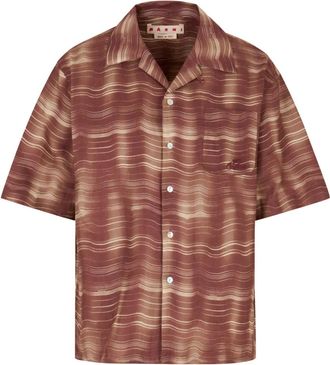 Marni Hemd mit Wellen-Print - Rot