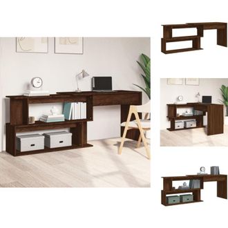 vidaXL Eckschreibtisch Braun Eichen-Optik 200x50x76 cm Holzwerkstoff - Schreibtisch - Eckschreibtisch - Home Office - Arbeitsplatz - Holzwerkstoff