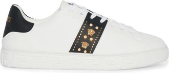 Versace Homme, Chaussures, Blanc, Taille: 40 EU Studded Greca Baskets