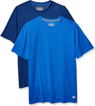 Amazon Essentials Herren Active Performance T-Shirt aus Tech-Stretch (Erhältlich In Big & Tall), 2er-Pack, Königsblau/Marineblau, 6XL Große Größen