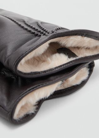 Mango Lederhandschuhe schokolade - Damen - S - MANGO