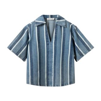 Sofie Schnoor Femme, Blouses et Chemises, Bleu, Taille: 44 FR Denim Chemises