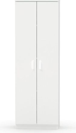 PEGANE Armoire / meuble de rangement coloris blanc - Hauteur 180 x Longueur 60 x Profondeur 35 cm Pegane