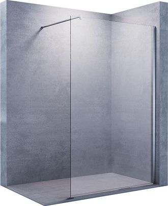 Sonni Walk In Dusche Duschwand Duschabtrennung Duschkabine 8mm Nanobeschichtung esg Klarglas mit 120cm Stabilisator mit Duschwanne Schwarz 120x200cm - Sonni