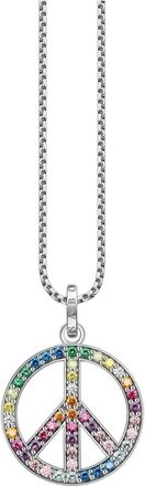 Thomas Sabo Thomas Sabo Kette mit Anh&auml;nger Peace-Zeichen mehrfarbig Ke2170-318-7-L55V - - Accessories - unisex - Grau - ONE SIZE