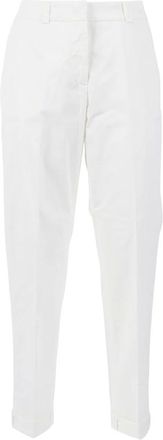PESERICO Femme, Pantalons, Blanc, Taille: 46 FR Pantalon Chino en Gabardine Stretch