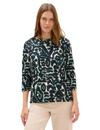 Cecil Gemustertes Hoodie Shirt Ink Green XXL