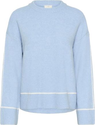 Kaffe Femme, Pulls, Bleu, Taille: 40 FR Tricot &agrave; col rond