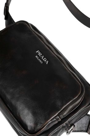Prada Distressed Nappa Leather Shoulder Bag