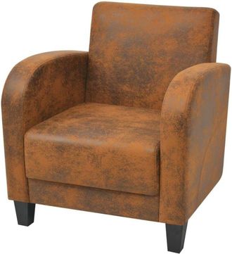 vidaXL Fauteuil Marron Similicuir daim