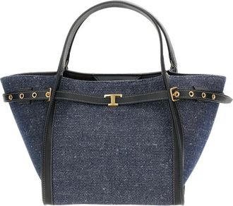 Tod's Femme, Sacs, Bleu, Taille: ONE Size Borsa shopping TIM piccola