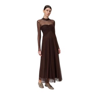 Twinset Robe &agrave; corsage - Femme - Robes - Brun - Taille: 42 FR
