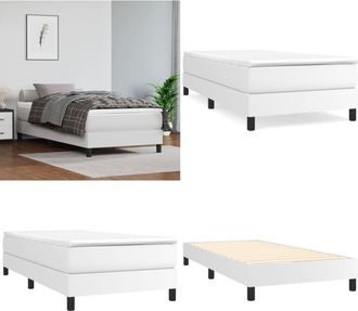 vidaXL Bettgestell Wei&szlig; 90x200 cm Kunstleder - Bettes Gestell - Schlafzimmer M&ouml;bel - Wei&szlig;es Bett - Kunstleder Bett - Doppelbett - Home & Living