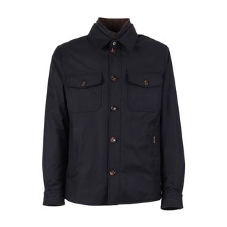 Moorer Dunkelblauer Wollmantel - - Jackets - Herren - Schwarzk - M