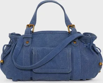 Gerard Darel Sac &agrave; main en toile lav&eacute;e - 18H - Outremer