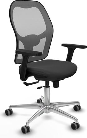 Piqueras y Crespo B&uuml;rostuhl mit 3D-Armen, h&ouml;henverstellbare Lendenwirbelst&uuml;tze, ausgestattet mit Syncro/Traslack und injiziertem Schaumstoff, Grau/Dunkelgrau