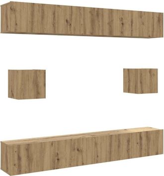 vidaXL Vidaxl - 6-tlg. TV-Schrank-Set Wandmontage Artisan-Eiche Holzwerkstoff