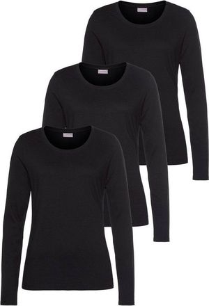 Eastwind Langarmshirt (3er-Pack) Langarm, im Basic-Stil, Rundhalsausschnitt, aus Baumwolle