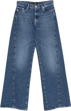 7 For All Mankind Twisted Lotta Jeans mit Nieten - Blau