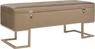 vidaXL Vidaxl - Bank mit Staufach 105 cm Beige Samt